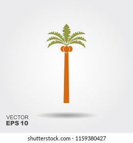 Date Palm Stylized Flat Icon Vector Stock Vector (Royalty Free ...