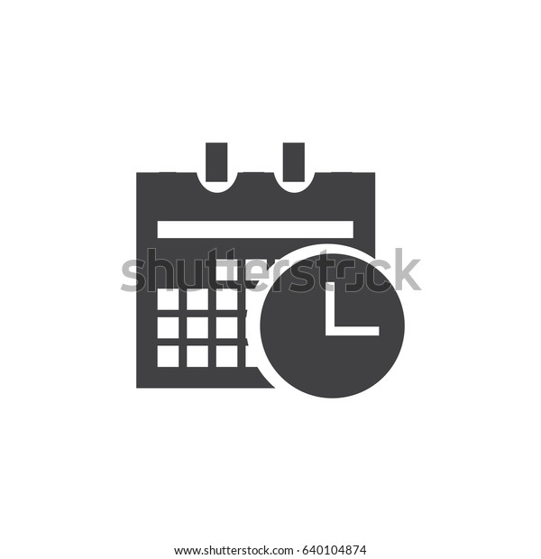 Date Time Icon Black On White Stock Vector (Royalty Free) 640104874 ...