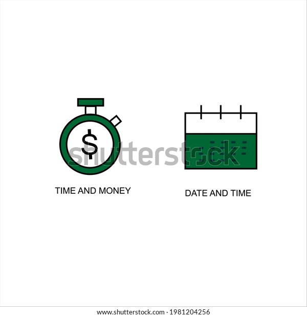 Date Time Symbol Icon Time Money Stock Vector (Royalty Free) 1981204256 ...