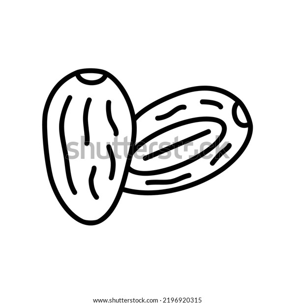 Dates Fruit Icon Black Outline Style Stock Vector (Royalty Free ...