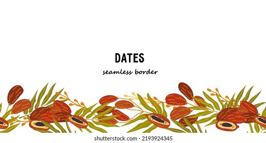 Dates Fruits Seamless Background Hand Drawn Stock Vector (Royalty Free ...
