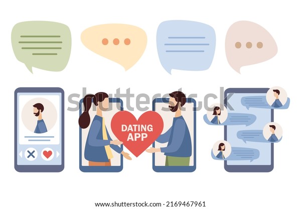 Dating App Icon Set Online Dating Stock Vector (Royalty Free ...