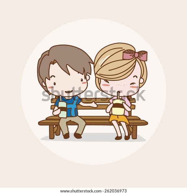 Dating Couple Isolated Vector Image Illustration Stock Vector (Royalty ...