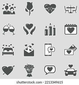 Dating Icons Sticker Design Vector Illustration Stock Vector (Royalty ...