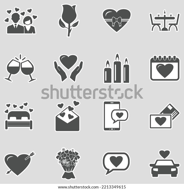 Dating Icons Sticker Design Vector Illustration Stock Vector (Royalty ...