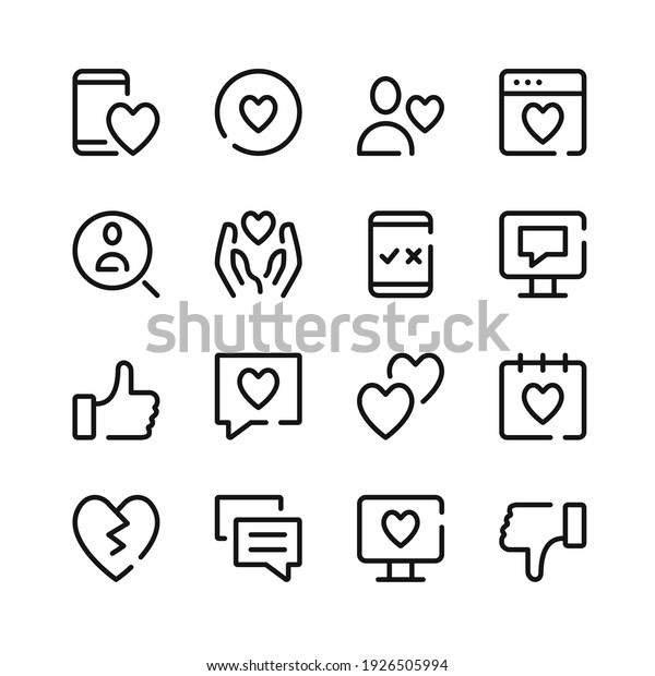Dating Icons Vector Line Icons Simple Stock Vector (Royalty Free ...