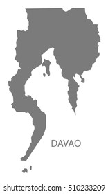 Davao Philippines Map Grey Stock Vector (Royalty Free) 510233209 ...