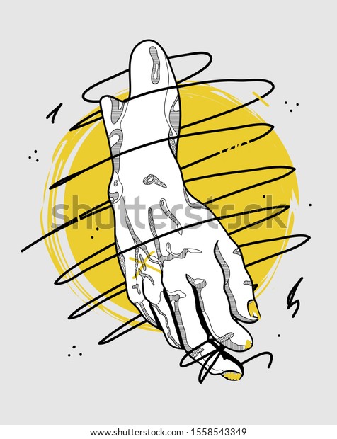 David Hand Sculpture Vector Illustration Hand Stock Vector (Royalty ...