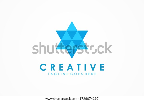 David Icon Six Star Logo Blue Stock Vector (Royalty Free) 1726074397 ...