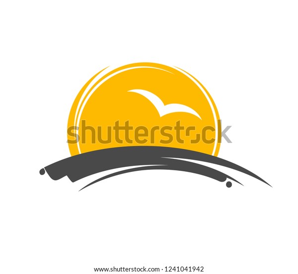 Dawn Landscape Logo Stock Vector (Royalty Free) 1241041942