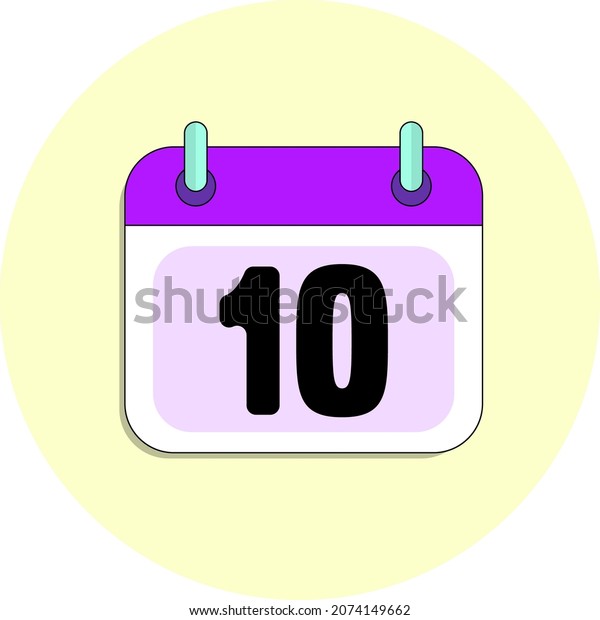 Day 10 Calendar Icon Candy Colors Stock Vector (Royalty Free ...
