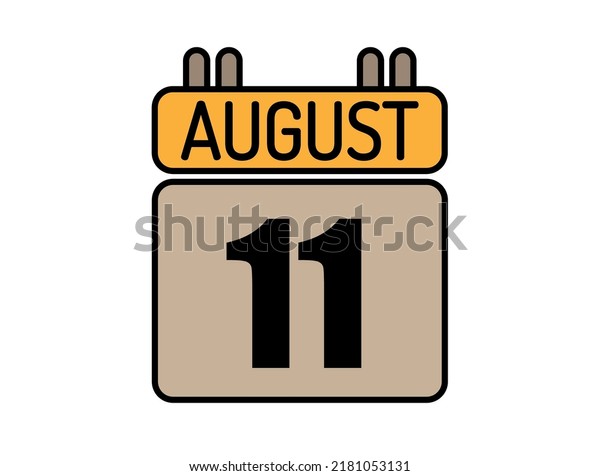 Day 11 August Calendar Icon Calendar Stock Vector (Royalty Free ...