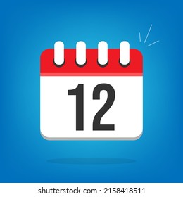 Day 12 Day Twelve Vector Calendar Stock Vector (Royalty Free ...