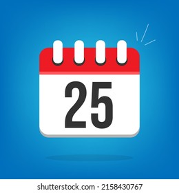 Day 25 Twentyfive Vector Calendar Cartoon Stock Vector (Royalty Free ...