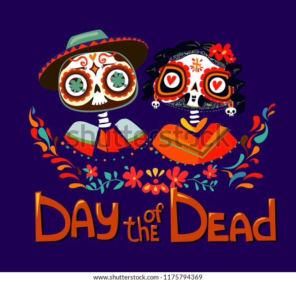 Day Dead Poster Vector Illustration Decor Stock Vector (Royalty Free ...