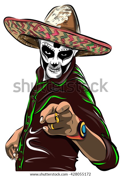 Day Dead Sugar Skull Man Vector: Stock-Vektorgrafik (Lizenzfrei) 428055172 | Shutterstock