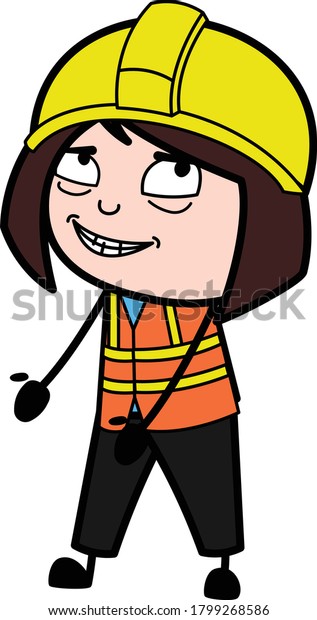 Day Dreaming Lady Engineer Cartoon Character Stock Vector (Royalty Free ...