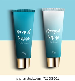 Day Night Cream Realistic Packaging Cosmetics Stock Vector (Royalty ...