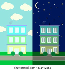 Day Night House Stock Vector (Royalty Free) 311492666 | Shutterstock