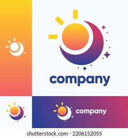 Day Night Logo Simple Sun Moon Stock Vector (Royalty Free) 2206152055 ...