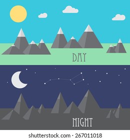 Day Night Vector Illustration Stock Vector (Royalty Free) 267011018 ...