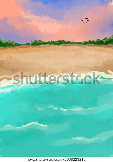 Day Scene Anime Background Illustration Colorful Stock Vector (Royalty ...