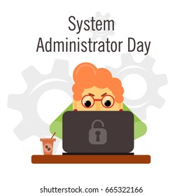 Day System Administrator Cartoon Funny Picture Stock Vector (Royalty ...