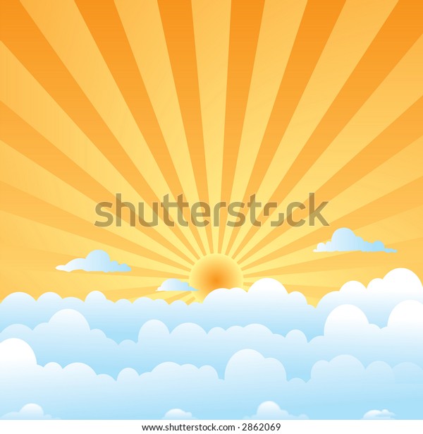 Day Time Illustration Sky Sun Clouds Stock Vector (Royalty Free ...