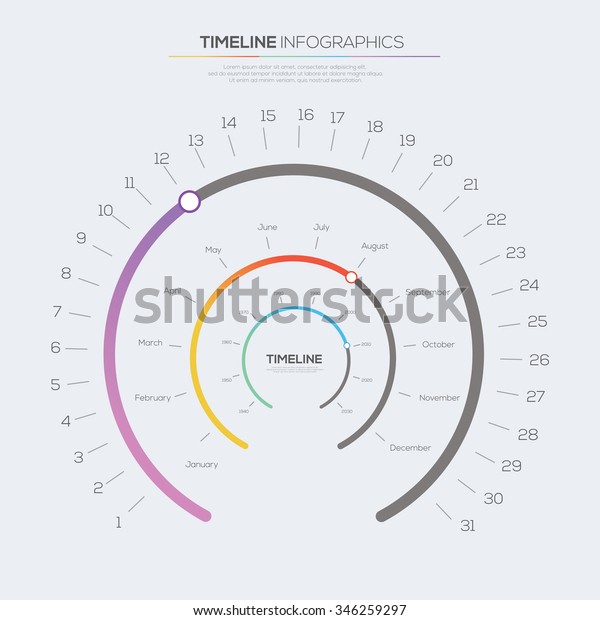 Day Time Year Circle Timeline Infographic Stock Vector (Royalty Free ...