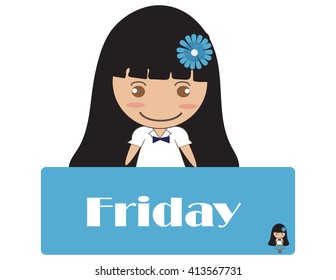 Day Week Fridaycute Cartoon Stock Vector (Royalty Free) 413567731 ...