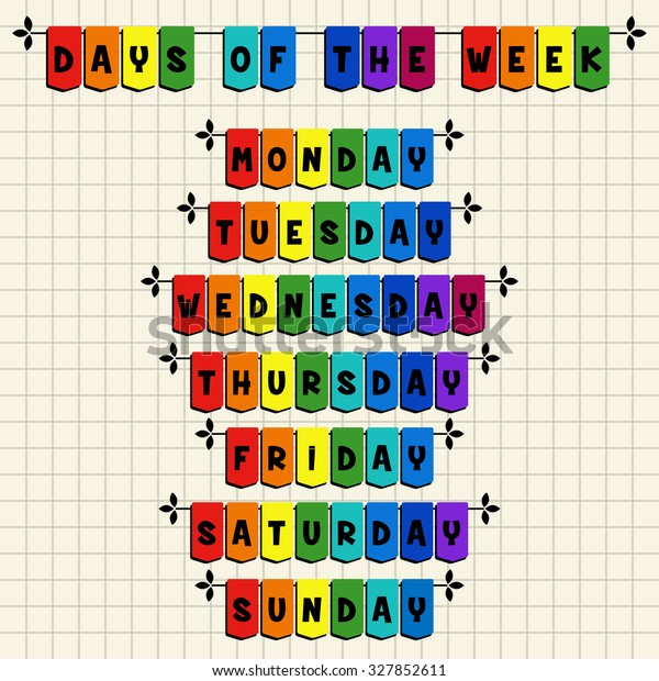 Days Week Cartoon Template Stock Vector (Royalty Free) 327852611 ...