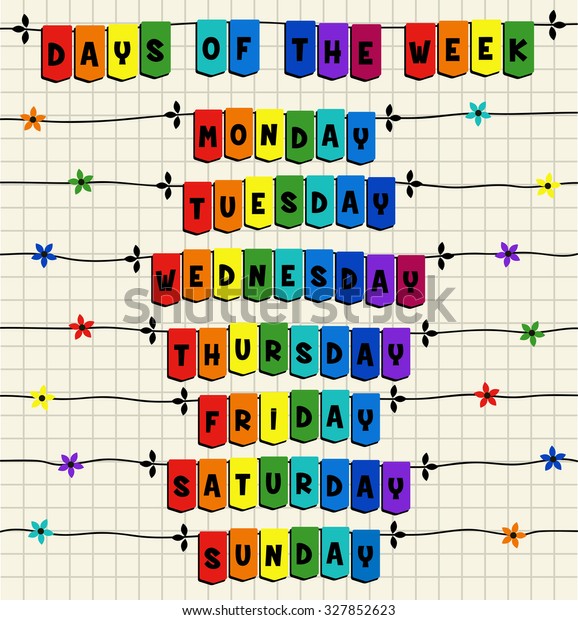 Days Week Cartoon Template Stock Vector (Royalty Free) 327852623 ...