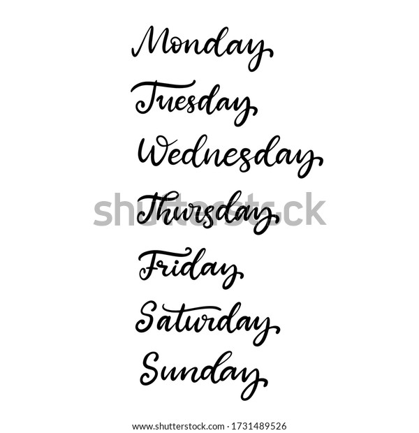 Days Week Hand Drawn Doodle Set Stock Vector (Royalty Free) 1731489526 ...