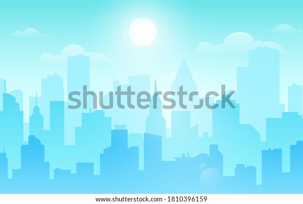 Daytime Cityscape Daytime Skyline Cityscape Vector Stock Vector ...