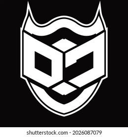 Dc Logo Monogram Design Isolated Shield Stock Vector (Royalty Free ...