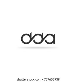 Dda Rounded Lettering Logo Vector Isolated Stock Vector (Royalty Free ...