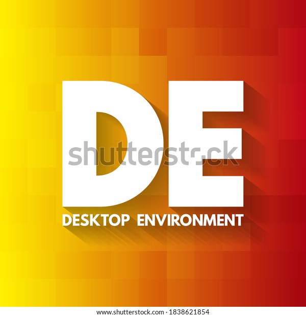 De Desktop Environment Acronym Technology Concept Stock Vector (Royalty ...