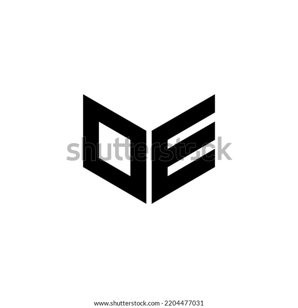 De Letter Logo Design White Background Stock Vector (Royalty Free ...