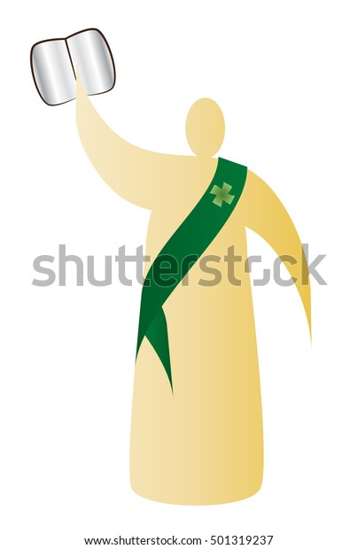 Deacon Abstract Simple Silhouette Illustration Cleric Stock Vector ...