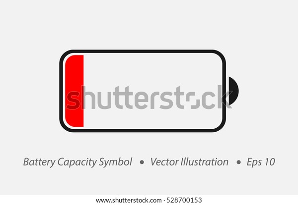 Dead Battery Red Battery Capacity Sign Stock Vector (Royalty Free ...