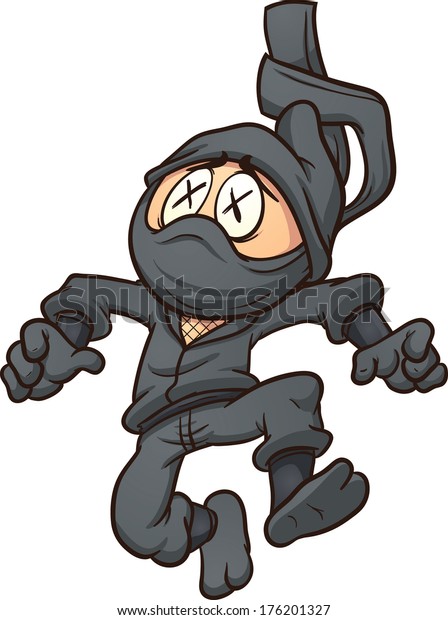 Dead Cartoon Ninja Vector Clip Art Stock Vector (Royalty Free ...