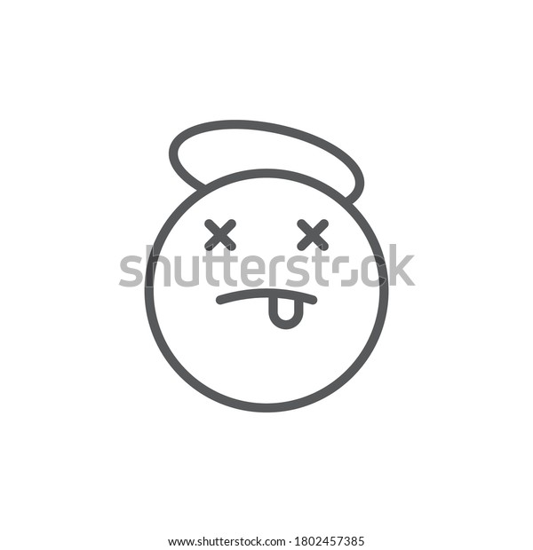 Dead Emoticon Vector Icon Symbol Isolated Stock Vector (Royalty Free ...
