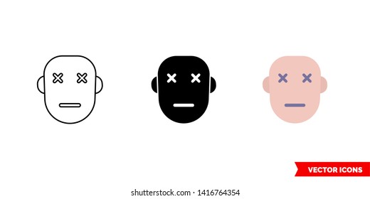 Dead Face Icon 3 Types Color Stock Vector (Royalty Free) 1416764354 ...
