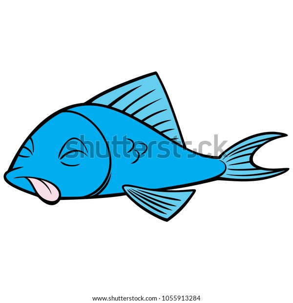 Dead Fish Vector Cartoon Illustration Dead Stock Vector (Royalty Free ...