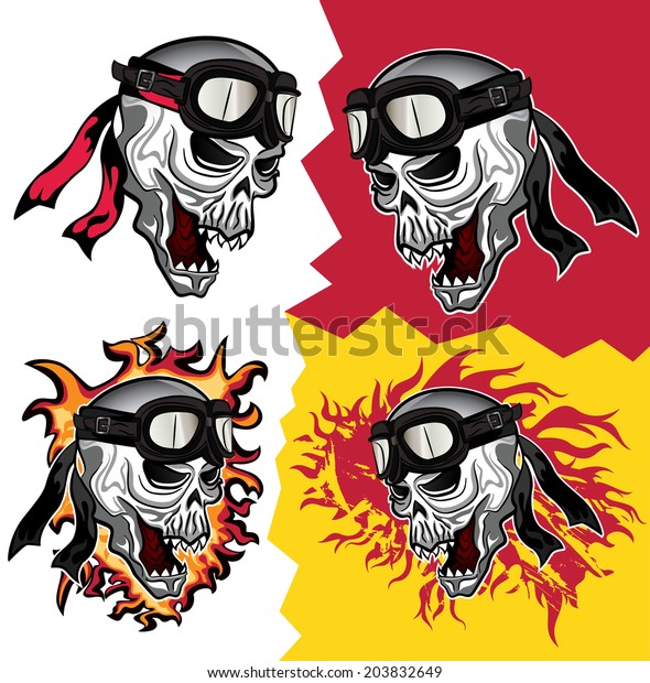Dead Horror Zombie Pilot Skull Glasses Stock Vector (Royalty Free ...
