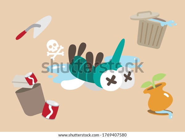 Dead Mosquito Vector Cartoon Illustration Stock Vector (Royalty Free ...