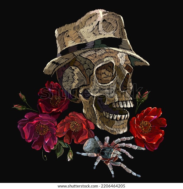 Dead Noir Detective Hat Skull Red Stock Vector (Royalty Free ...