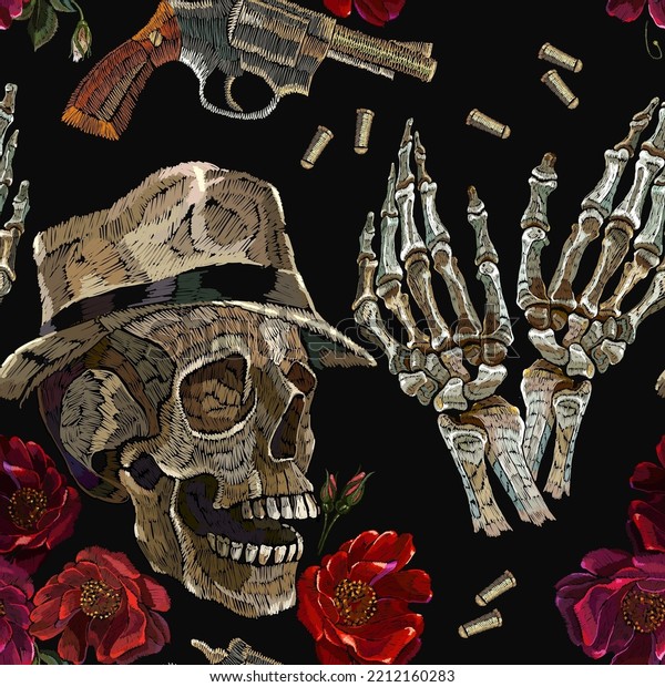 Dead Noir Detective Hat Skull Skeleton Stock Vector (Royalty Free ...