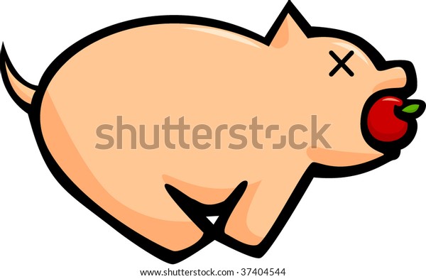 Dead Pig Apple Mouth Stock Vector (Royalty Free) 37404544 | Shutterstock
