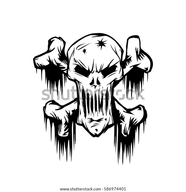 Dead Skull Logo Vector Illustration Ink Stock Vector (Royalty Free ...